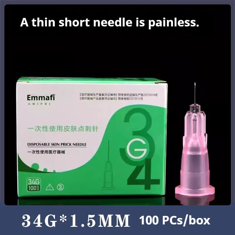 Иглы для татуажа 34G Ultra-Fine 100pcs 34x1.5mm