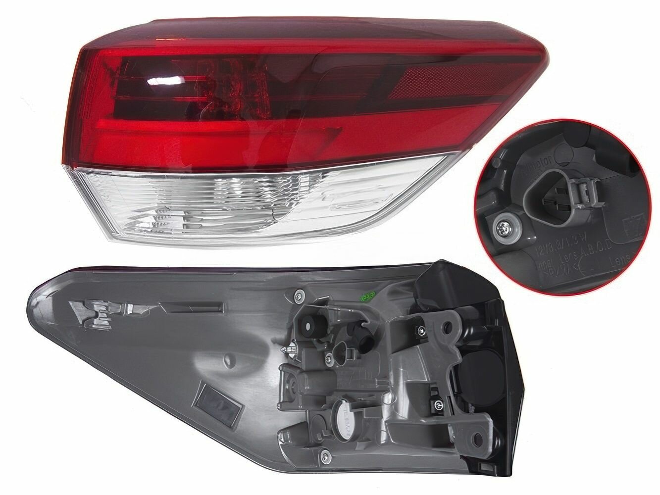 Фонарь задний правый для Тойота Хайлендер, Клюгер арт ST31219C4R SAT