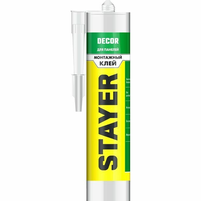 Монтажный клей, для молдингов и панелей, белый, STAYER 280 мл