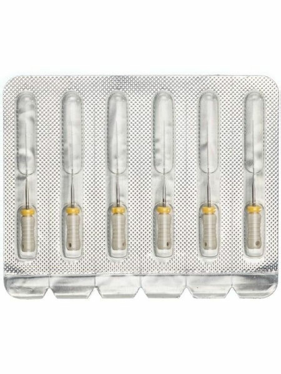 H-файлы VDW Pro-Endo 25 мм №15, нержавеющая сталь для выравнивания каналов, ручные, 6 шт.