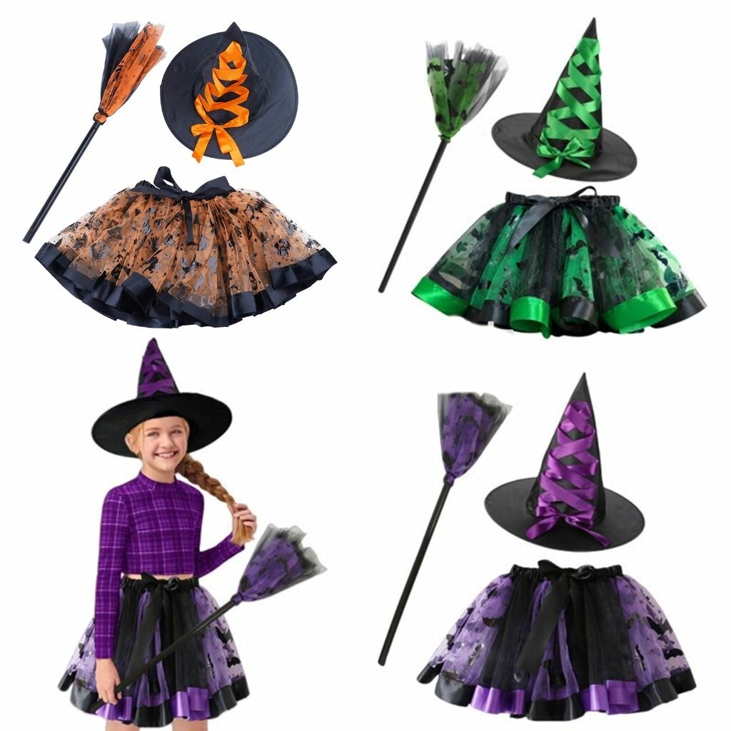 Костюм Ведьмы на Хэллоуин-Зеленый