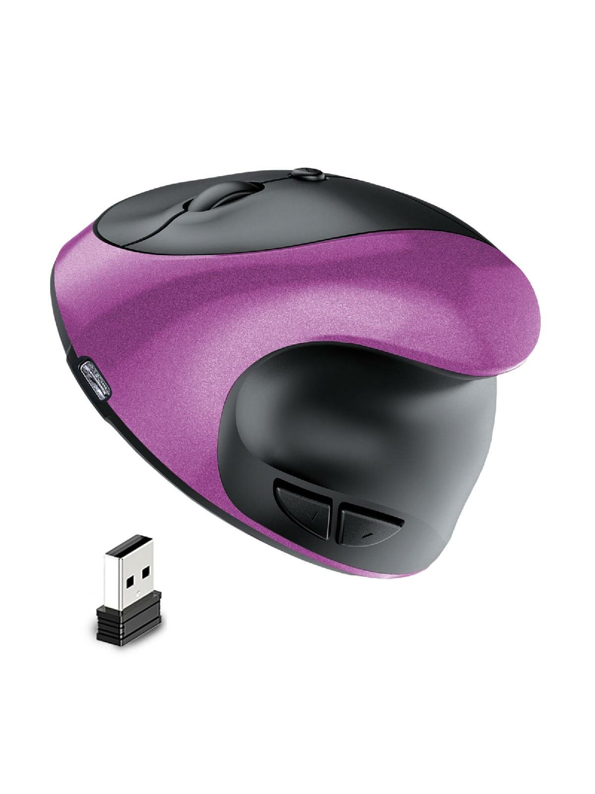 Ergonomic Vertical Wireless Mouse, 2Mode Bluetooth-compatible 5.0 & 2.4GHz with Silents Clicks, Rechargeable USB C for Office and Home