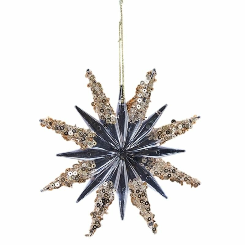 Рождественский прозрачный акриловый кулон с блестками в виде лося, снежинки, Рождественской елки, праздничных украшений-multi-star