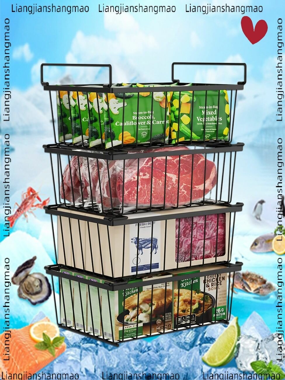 Корзина для морозильного ларя(37 15.5 18cm),4 шт.