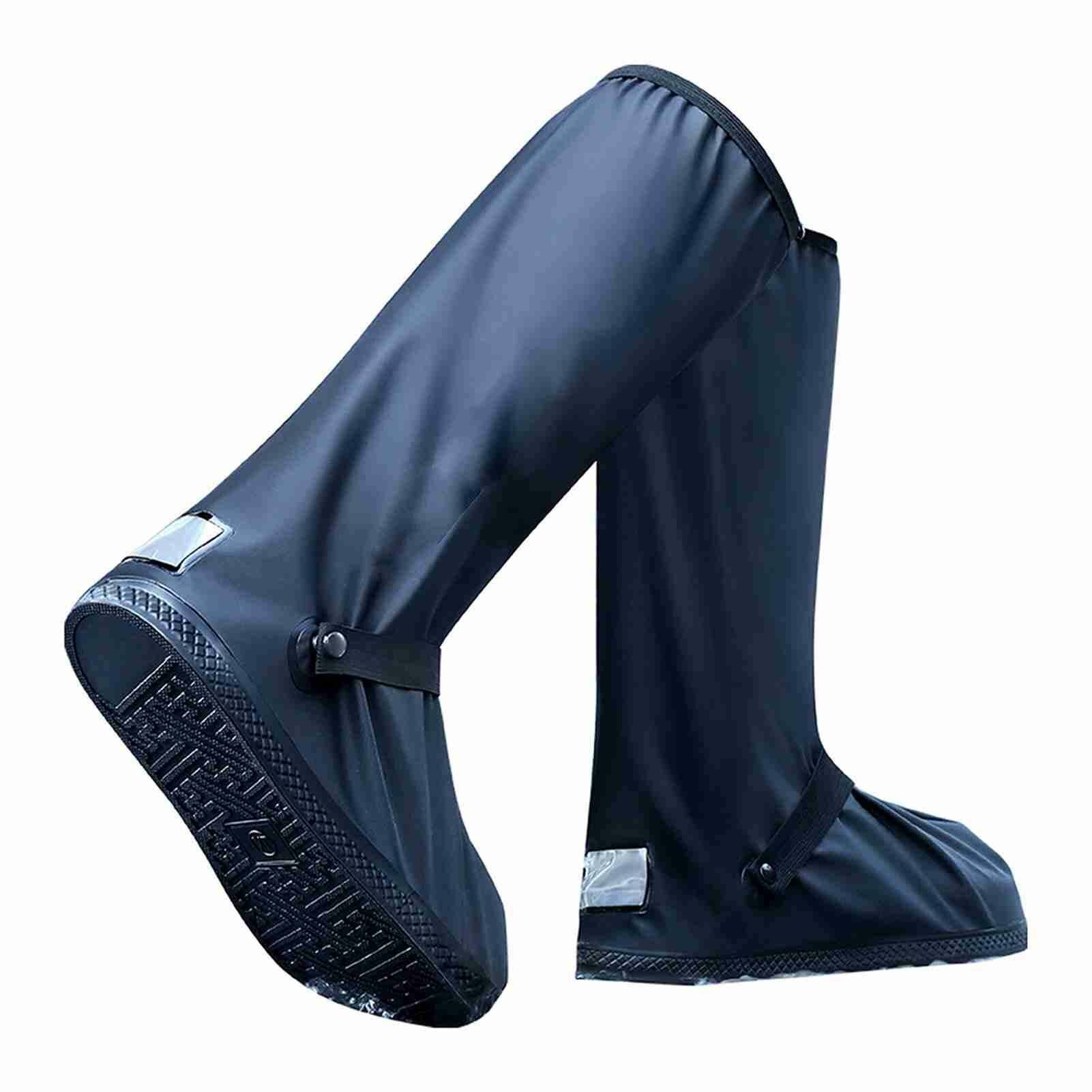 Водонепроницаемые бахилы из ПВХ с отражателями, многоразовые чехлы для дождевых ботинок для мужчин и женщин, конструкция с высокой трубкой для удобства использования
