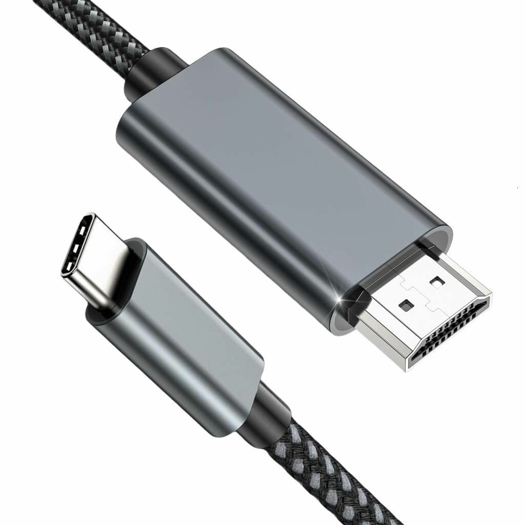 Кабель для внешней проекции монитора компьютера с разъемом Type c к HDMI 4K-серый синий-прямая головка