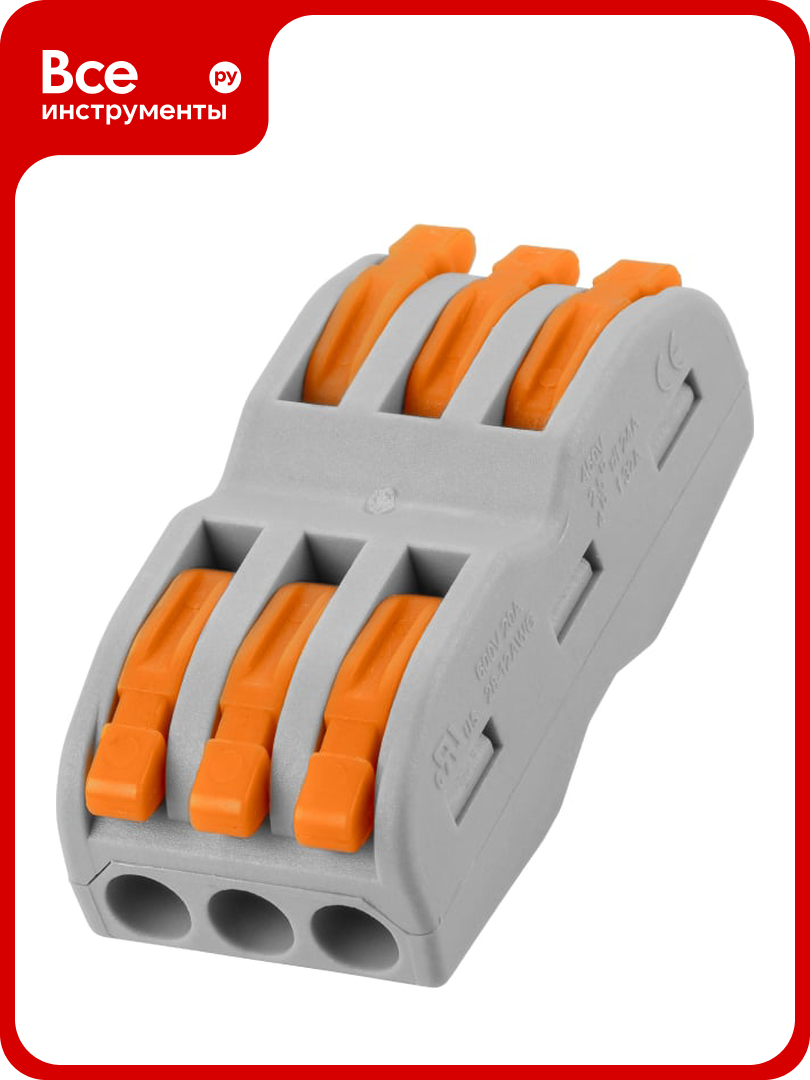 Соединительная проходная клемма TDM ELECTRIC СК-413-2 2,5мм2 3 шт/упаковка SQ0527-0052, для