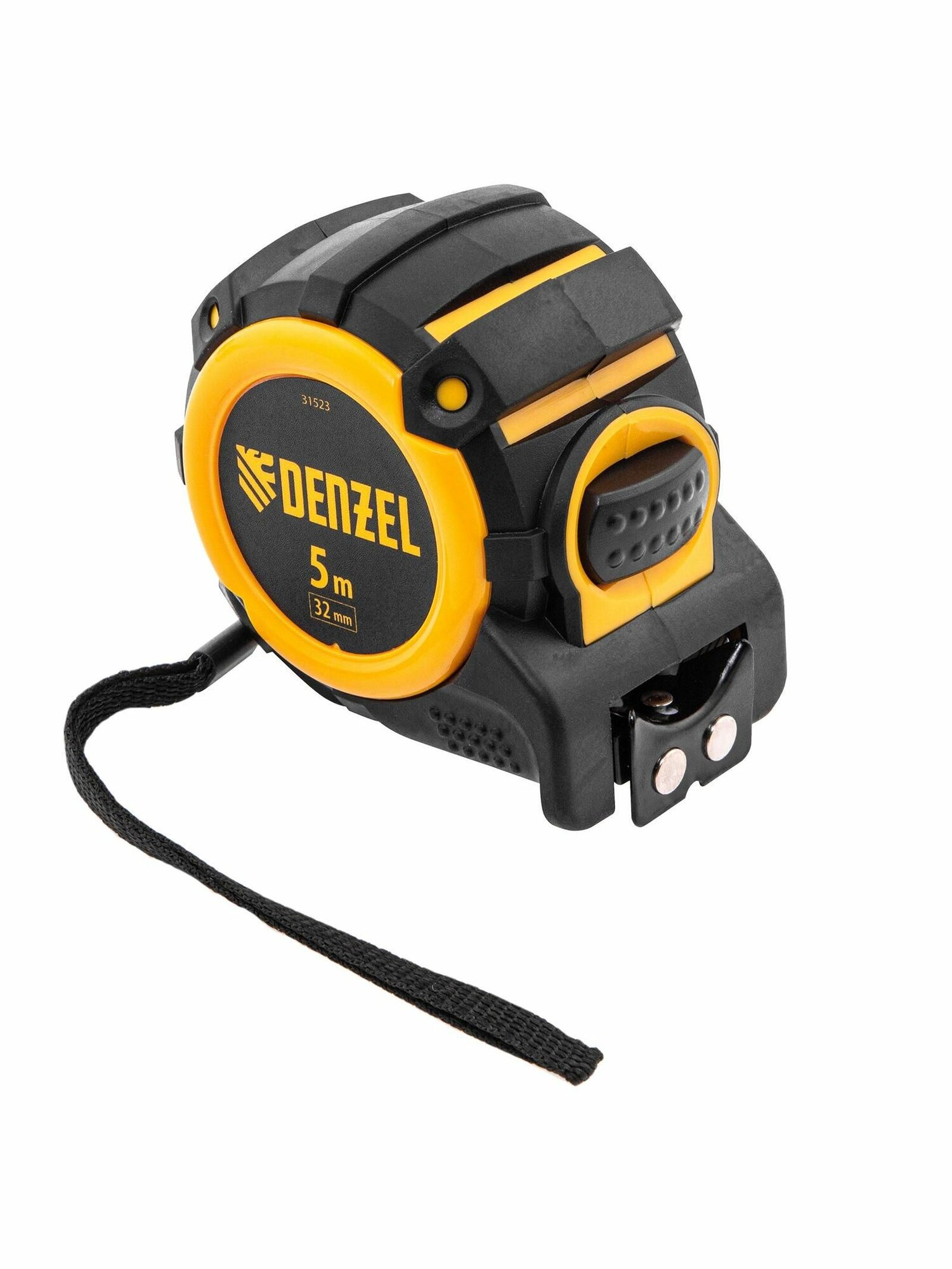 Рулетка 5м х 32мм, автоматич. фиксац, нейлон. покрытие, магнит. зацеп, двухстор. разметка, Denzel 31523