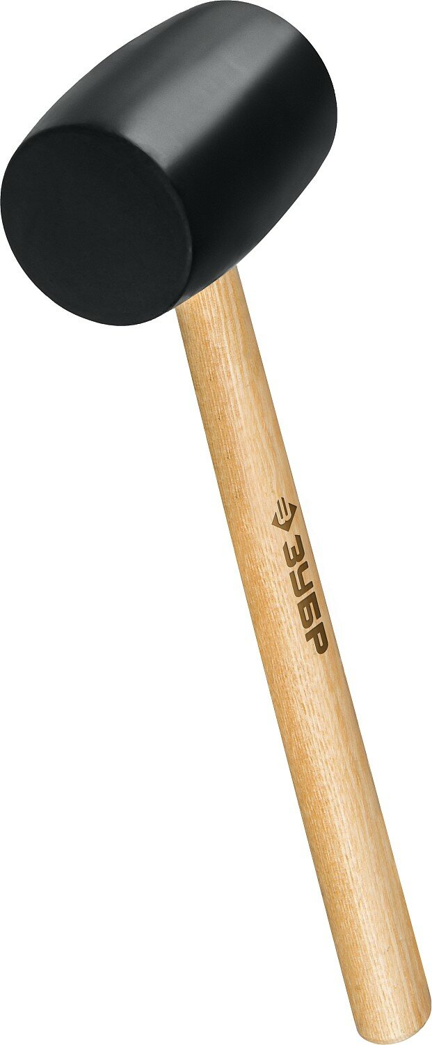 Киянка резиновая ЗУБР 340 г, чёрная, деревянная ручка