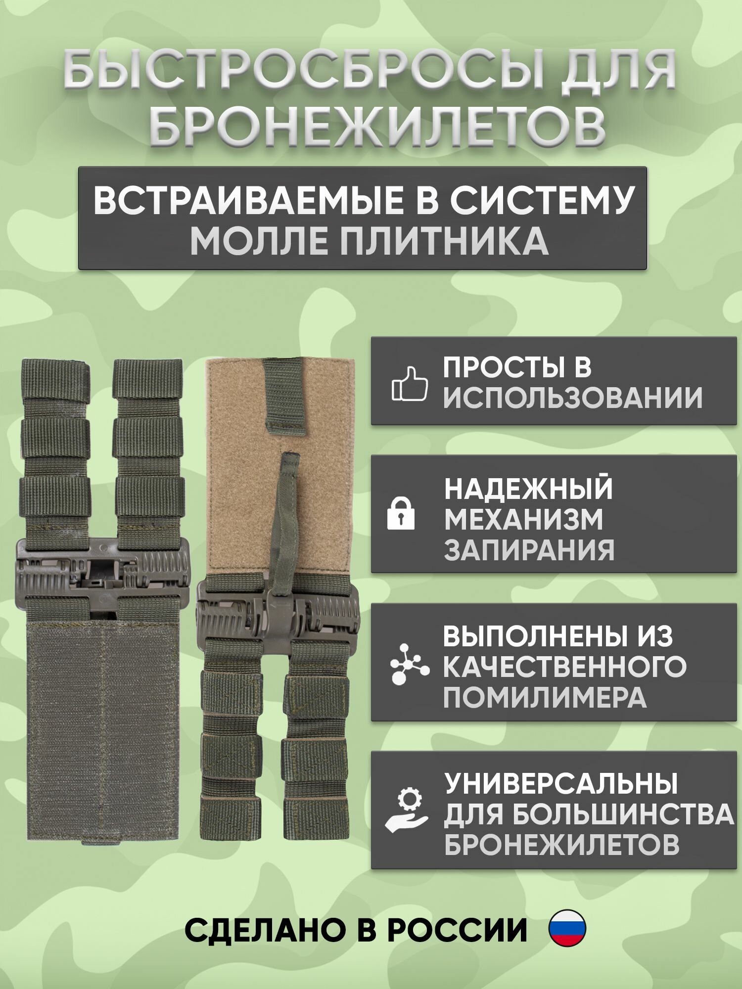 Быстросброс для бронежилета, сброс тактический пряжка - 2шт