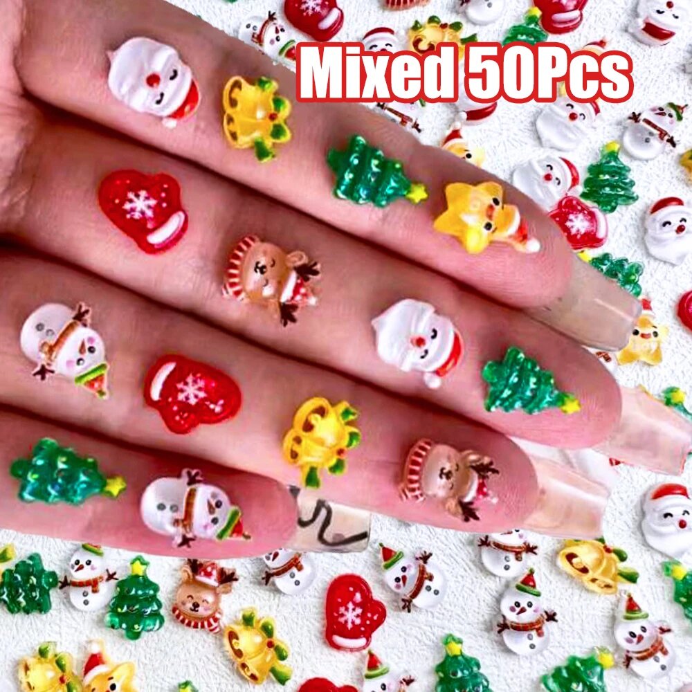 HotPress 3D Рождественские подвески для ногтей 30/50 шт