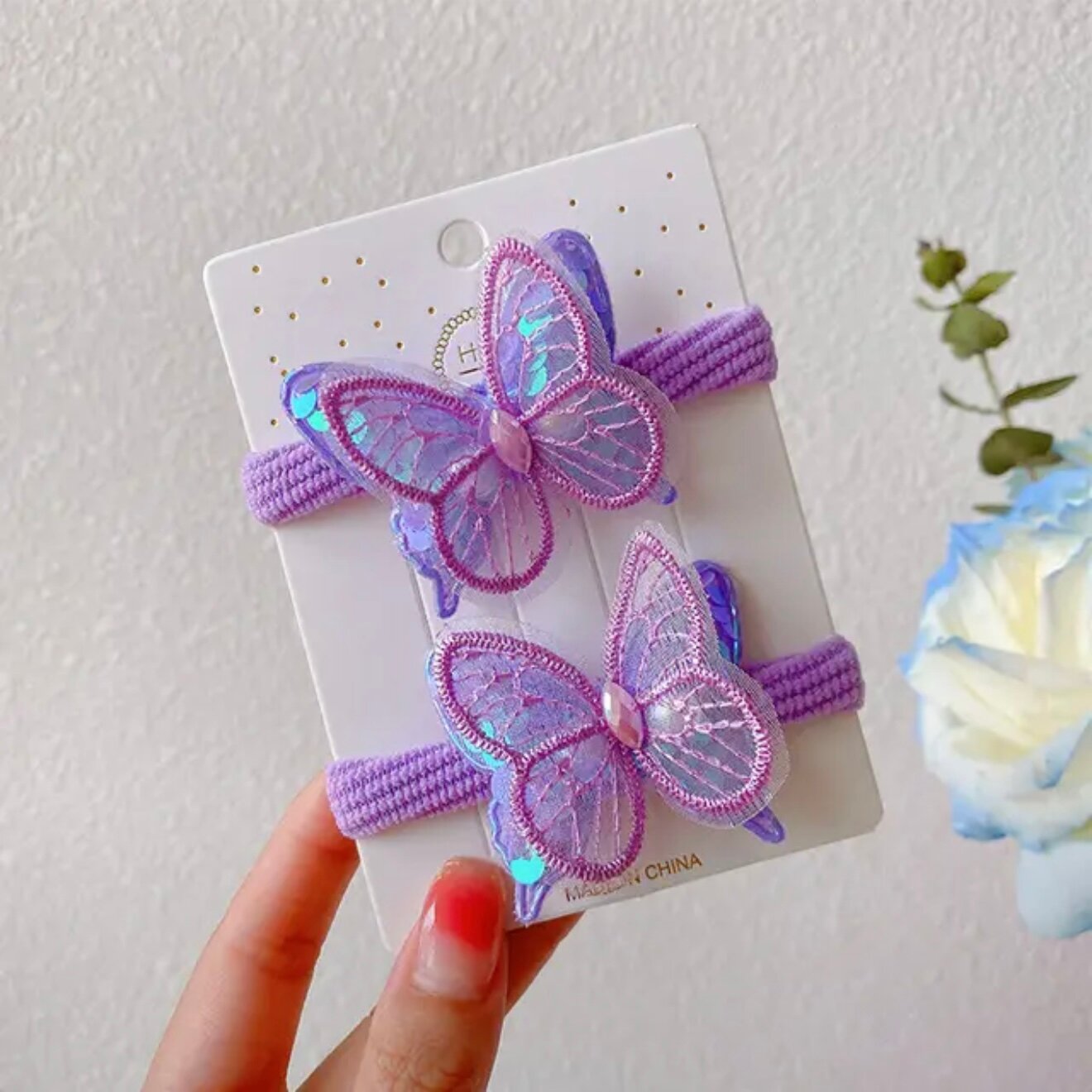 Комплект эластичных резинок "Бабочки", для маленьких принцесс