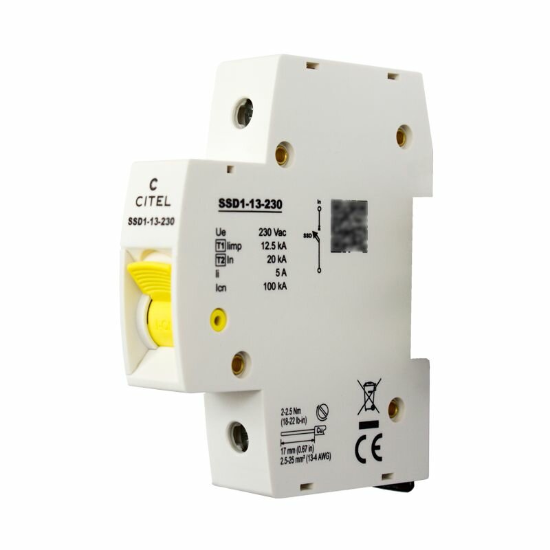 Устройство безопасного отключения УБО CITEL SSD1-13-230 (803101) для защиты УЗИП типа 1, отключающая способность 100кА