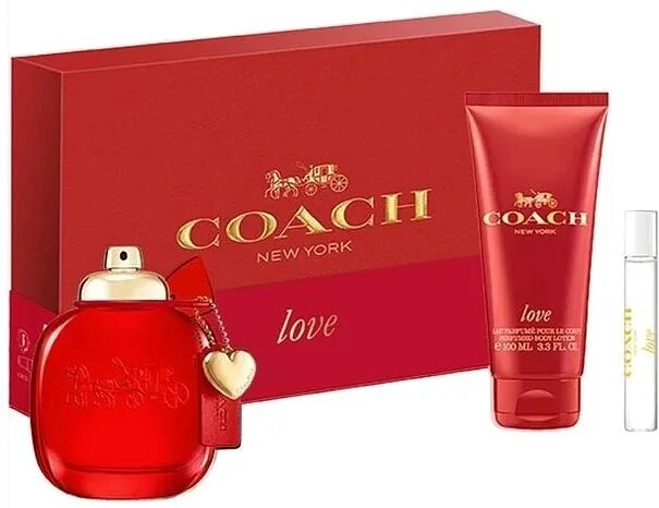 Coach Love set парфюмерная вода 90 мл + парфюмерная вода 7,5 мл + лосьон для тела 100 мл, Парфюмерный набор для женщин