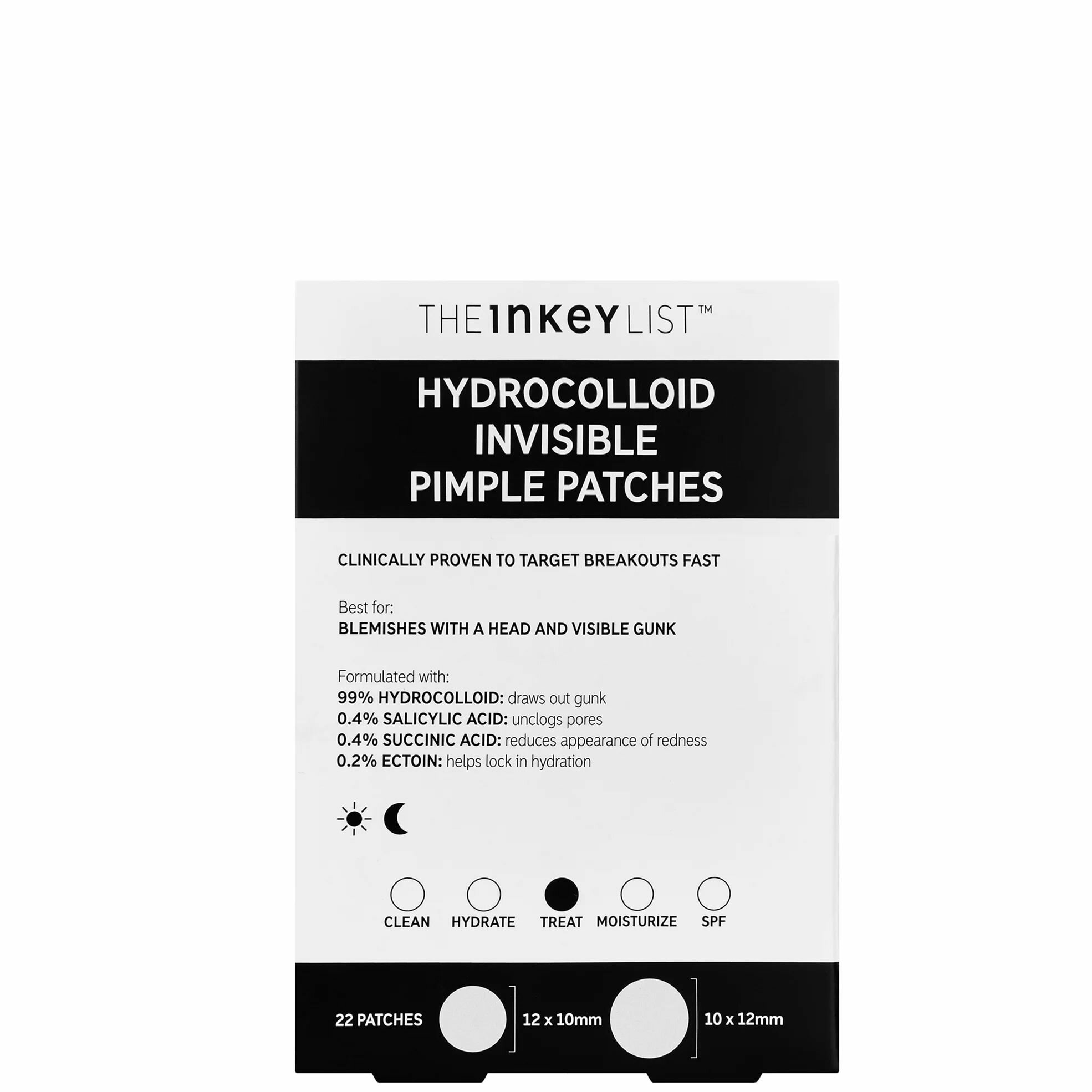 Гидроколлоидные невидимые патчи от прыщей THE INKEY LIST Hydrocolloid Invisible Pimple Patches 22 patches
