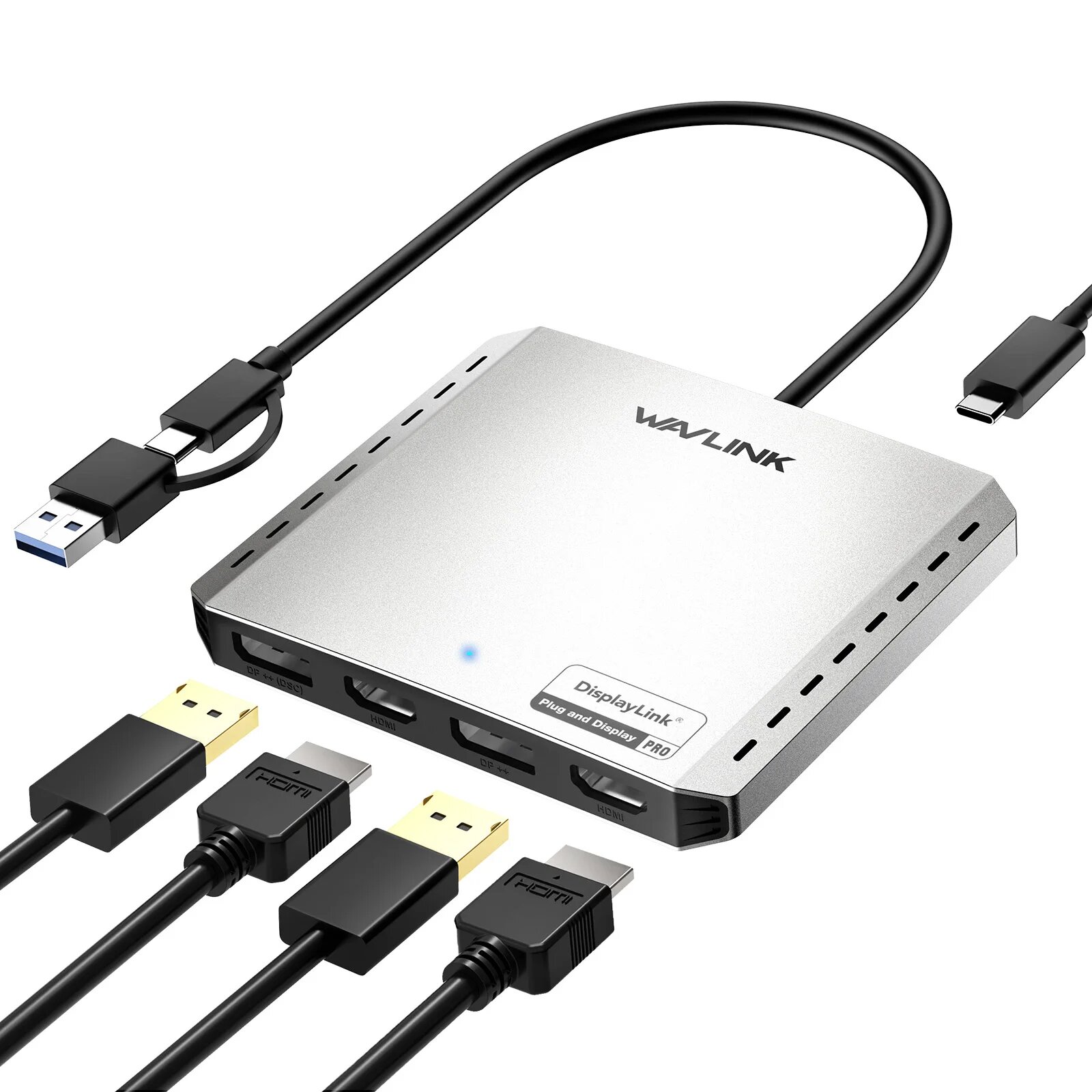 WAVLINK Quad 4K@120Гц/Dual 8K Универсальный адаптер дисплея