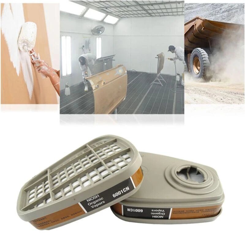 2 шт. 6001cn Фильтр газовая коробка Антихимическая органическая газовая краска бенз пары дыхательный картридж для 6200 защитной