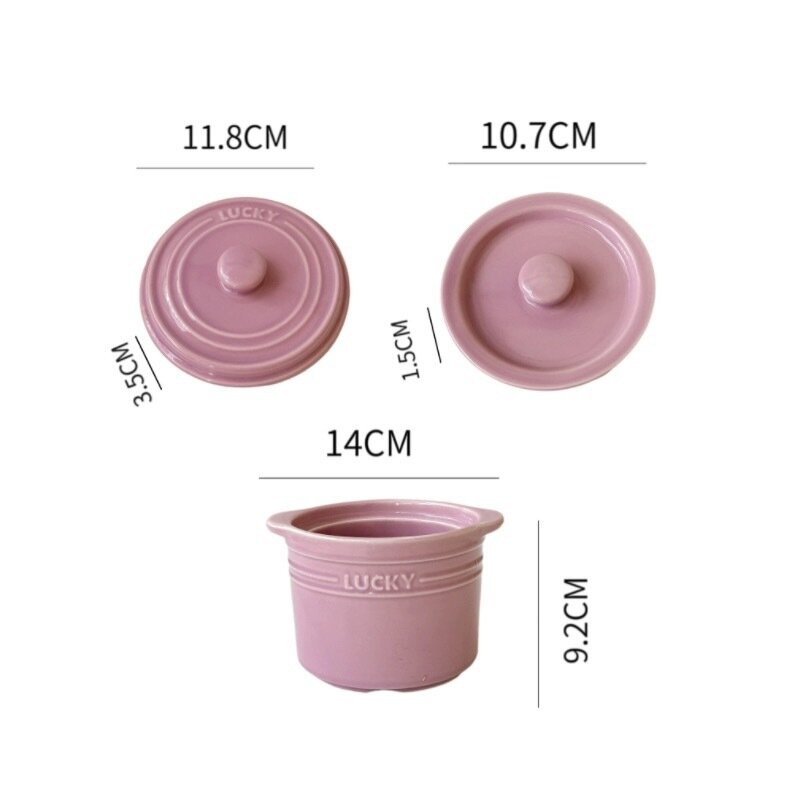 Керамическая суповая чашка с двойной крышкой, водонепроницаемая, для домашнего использования, взрослая чашка для тушеного мяса, миска для вареных яиц, креативная чаша для тушеного мяса с двумя ушками, глиняный горшок для одного человека