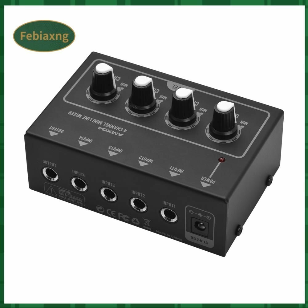 Аудио микшер, мини, 4 канала, для домашней студии и онлайн-вокала