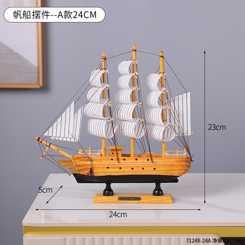 Распродажа фабрики: средиземноморский парусник, гладкая симуляция плавания, маленькая деревянная лодка, декор для домашнего винного шкафа, окна, скандинавский стиль, оптовая продажа