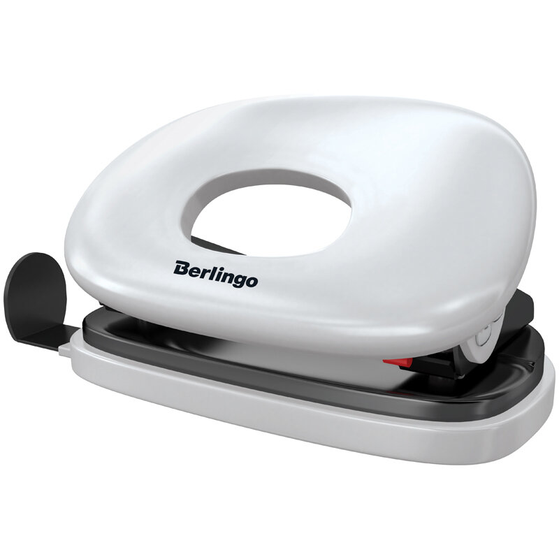 Дырокол Berlingo "Round" 10л, пластиковый, белый