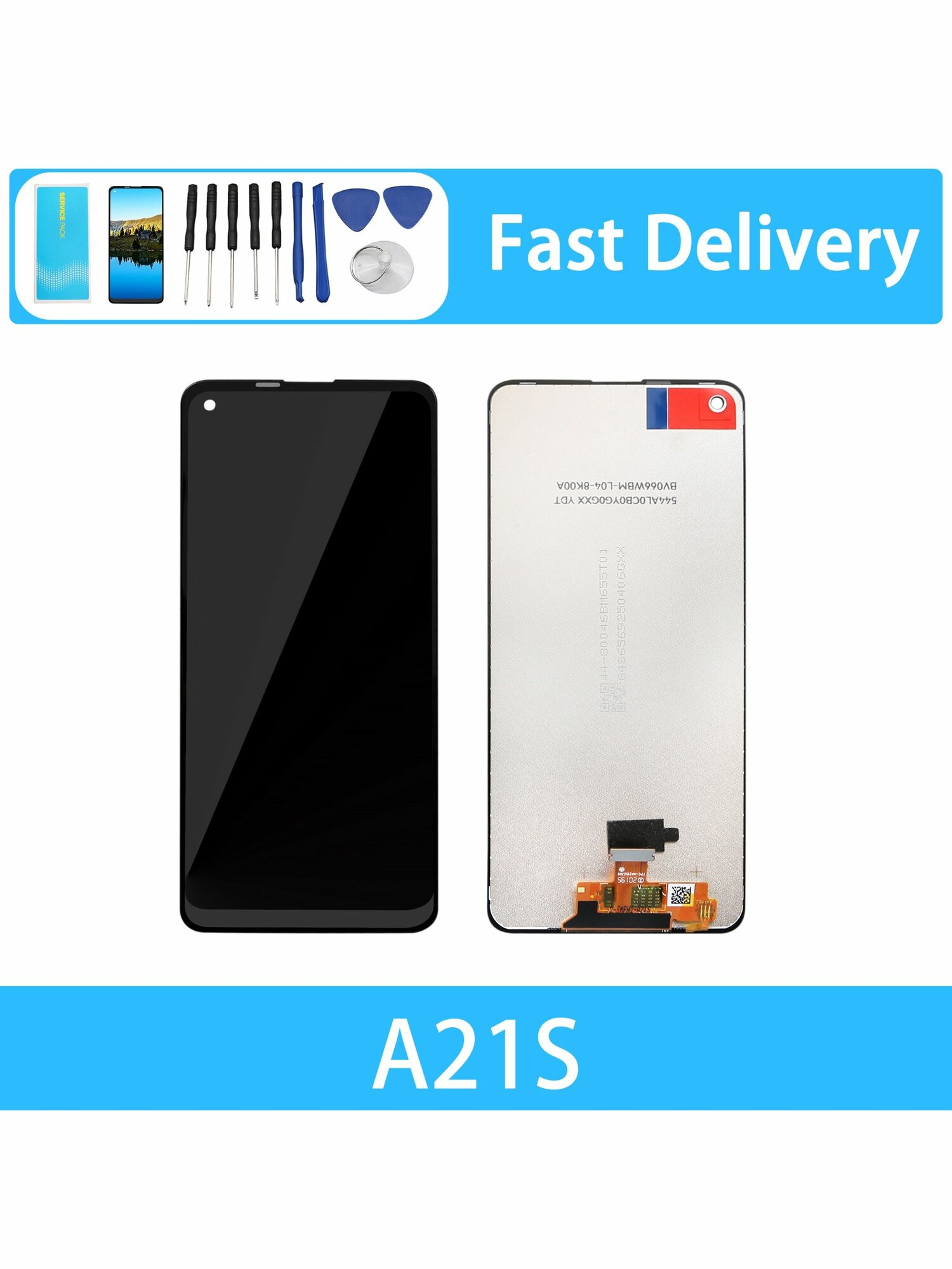 Дисплей для Samsung Galaxy A21S (без рамки), TFT LCD, 6.56", 720x1600, яркость 300 нит