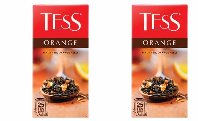 Tess чай черный Orange, 25 пак, 2 шт