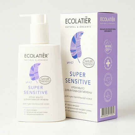 Крем-мыло для интимной гигиены Ecolatier, Super Sensitive для чувствительной кожи, 250 мл