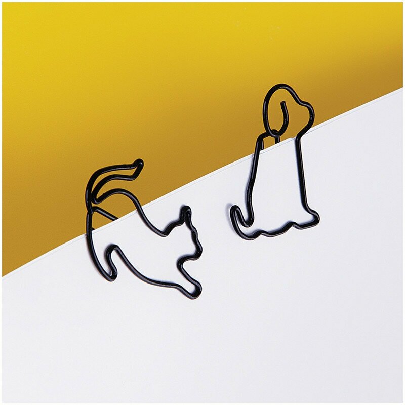 Скрепки фигурные 19мм, Meshu "Cat&Dog ", 4шт, пакет с европодвесом, 328219