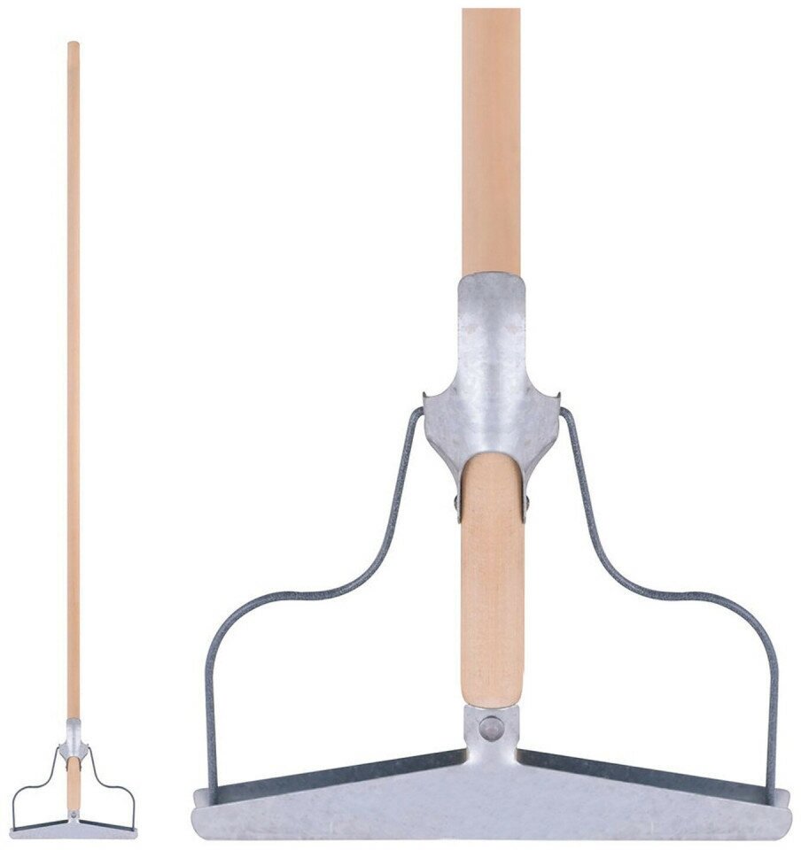 Швабра для пола с металлическим зажимом деревянный черенок 120 см рабочая часть 20 см ШВА 094 1 шт