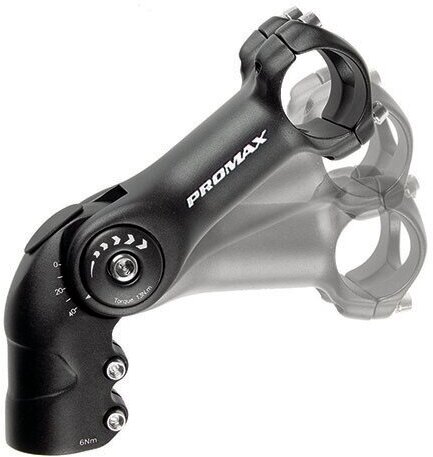 Вынос руля велосипеда с регулировкой PROMAX -25-90 градусов для руля 31,8мм, длина 110мм на шток 1.1/8" (28.6мм)