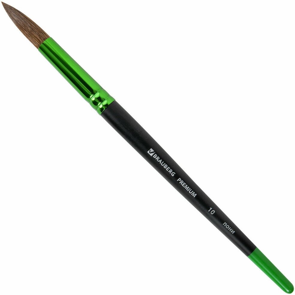 Кисть из ворса пони № 10 BRAUBERG PREMIUM 200989 1 шт