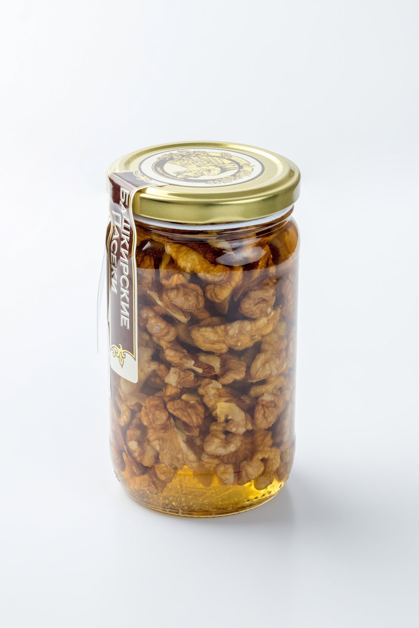 Мед с грецким орехом башкирские пасеки, 440 гр. Сбор 2025 года