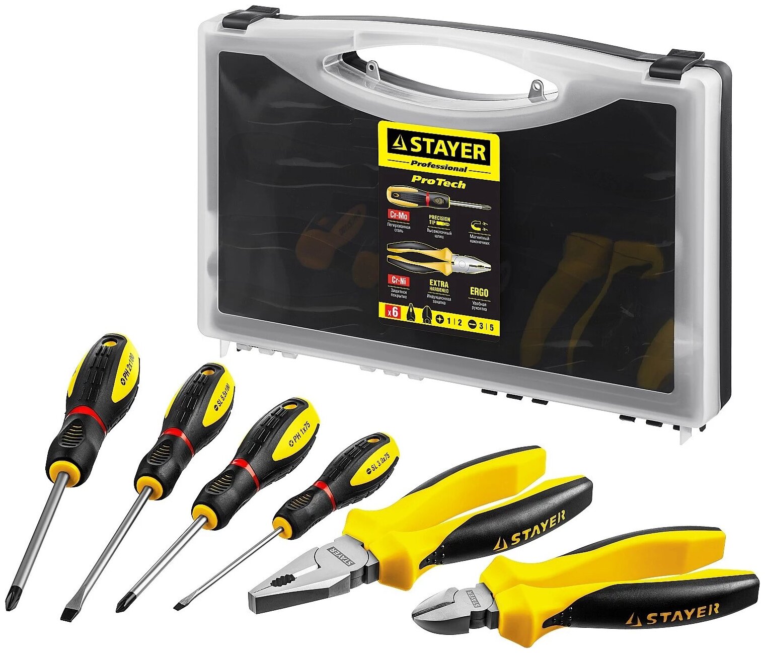 STAYER HERCULES набор губцевого инструмента с отвертками