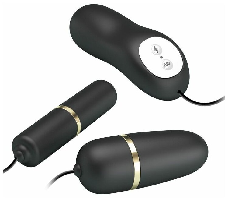 2 вибропули с электростимуляцией Pretty Love Double Vibro-Bullets