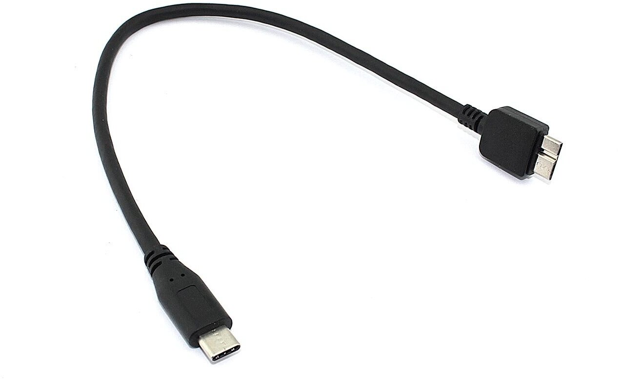 Кабель Type-C на Micro USB Type B кабель 25см черный