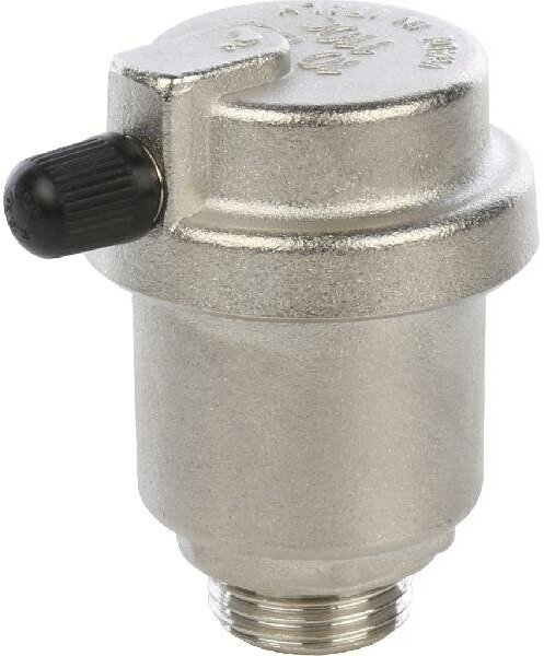 Воздухоотводчик автоматический боковой выпуск STOUT наружная резьба 1/2 никель, уплотнительное кольцо — NBR SVS-1012-000015