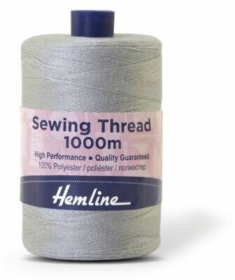 Нитки серые, Hemline, нитки для шитья, 1000 метров