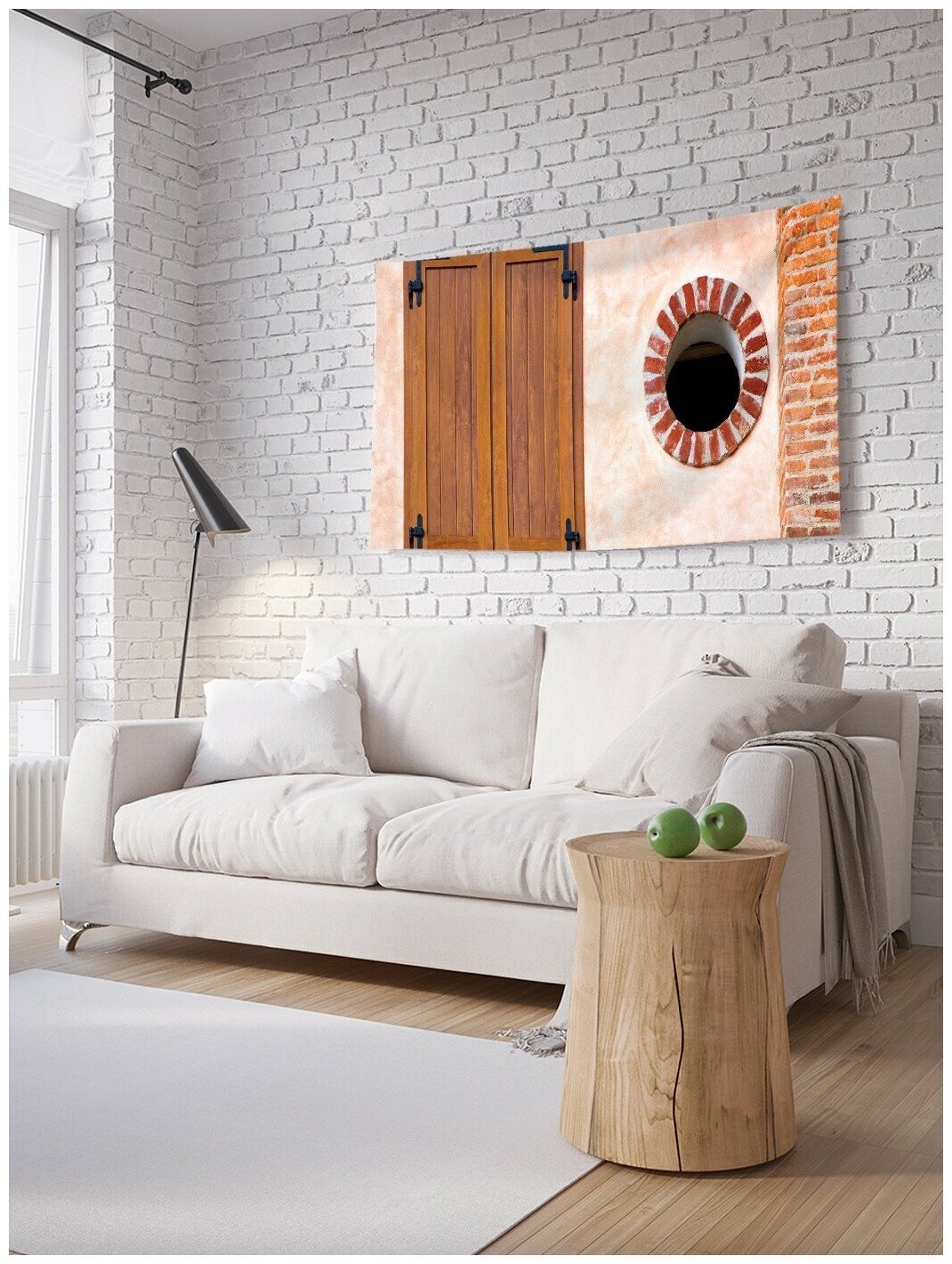 Горизонтальное фотопанно JoyArty на стену "Деревяные ставни", 150x200 см