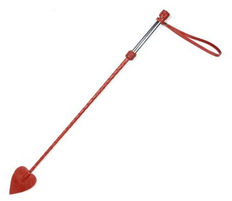 Стек плетеный с металлической ручкой красный