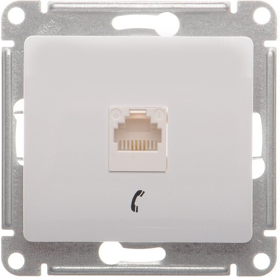 Механизм Glossa GSL000181T розетки телефонной RJ11 с/п белый Systeme Electric