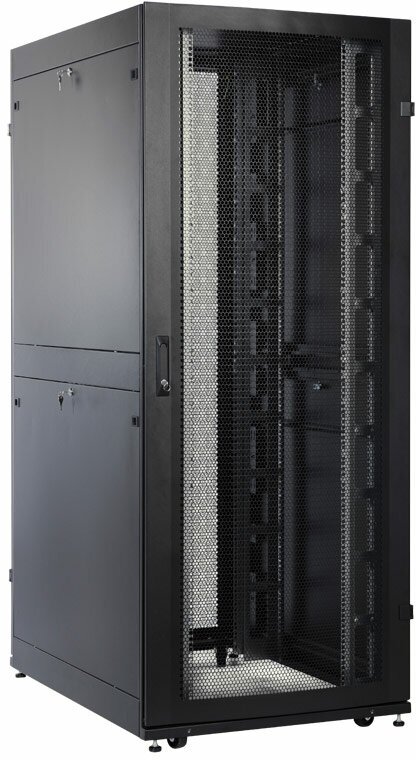 Шкаф серверный ЦМО (ШТК-СП-42.8.10-48АА-9005) напольный 42U 800x930мм пер. дв. перфор. задн. дв. перфор.