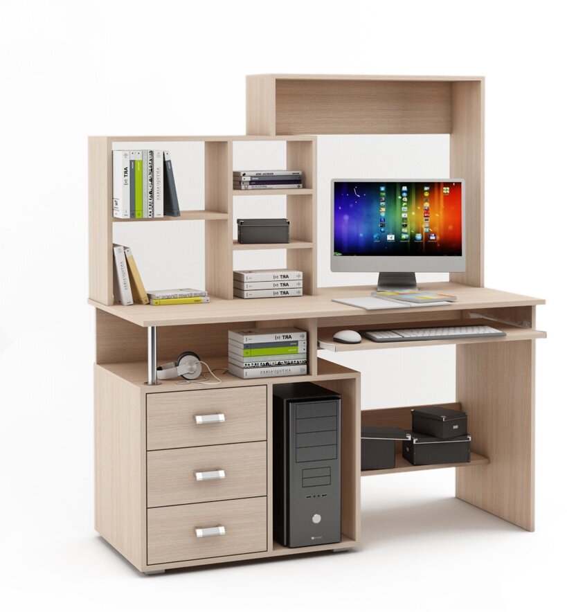 Стол компьютерный "Имидж (Арсенал) 61", с надстройкой, отделение для системного блока