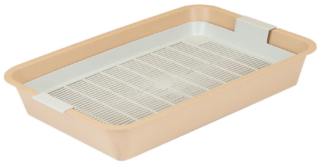 Туалет для кошек Дарэленд с сеткой бежевый 40 х 26 х 6,5 см (1 шт)