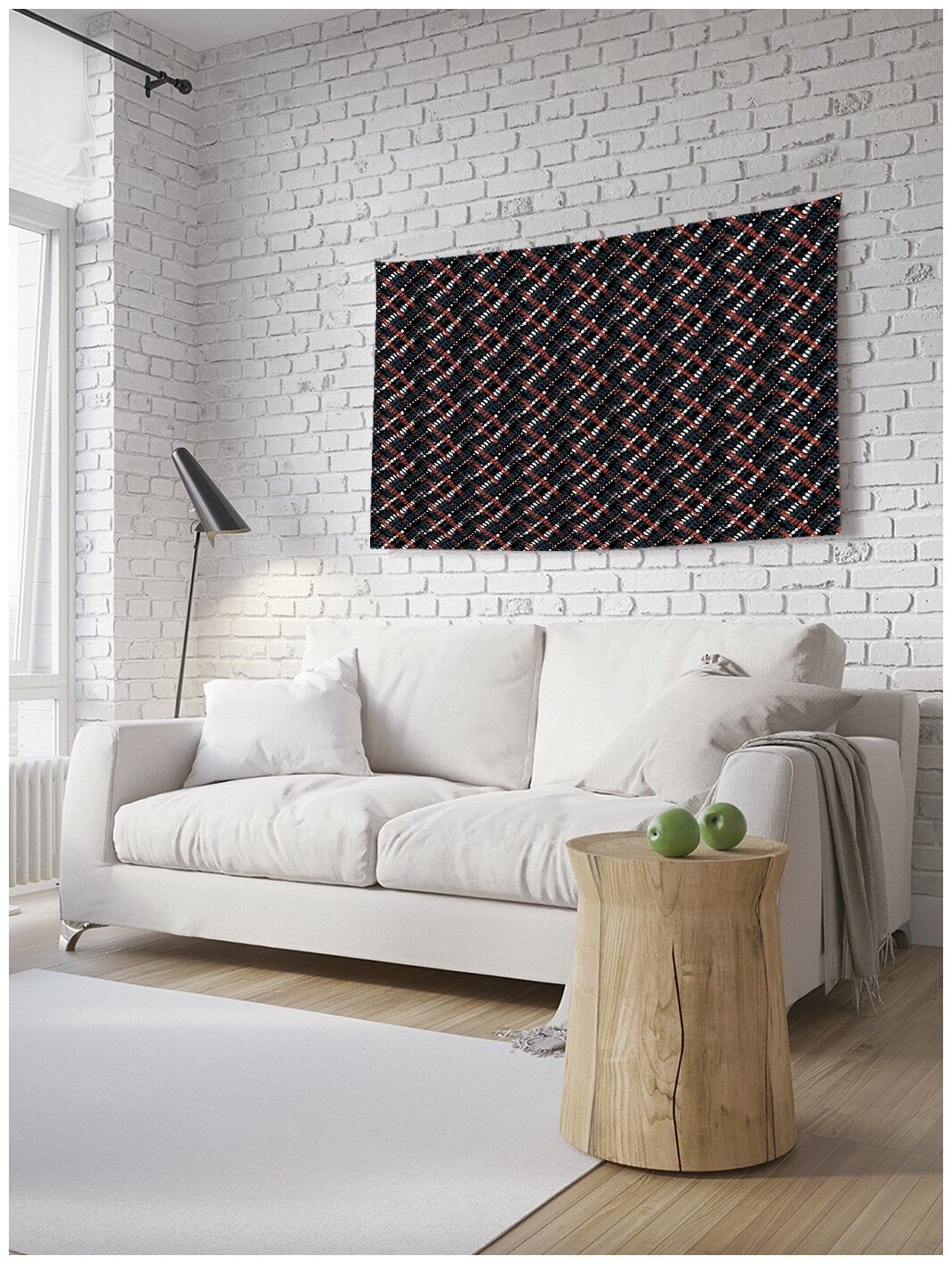 Горизонтальное фотопанно JoyArty на стену "Автотекстиль в клетку", 100x150 см