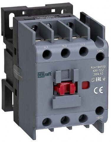 Контактор Dekraft КМ-102 38А 220В/230В AC3 AC4 1НО, 22313DEK
