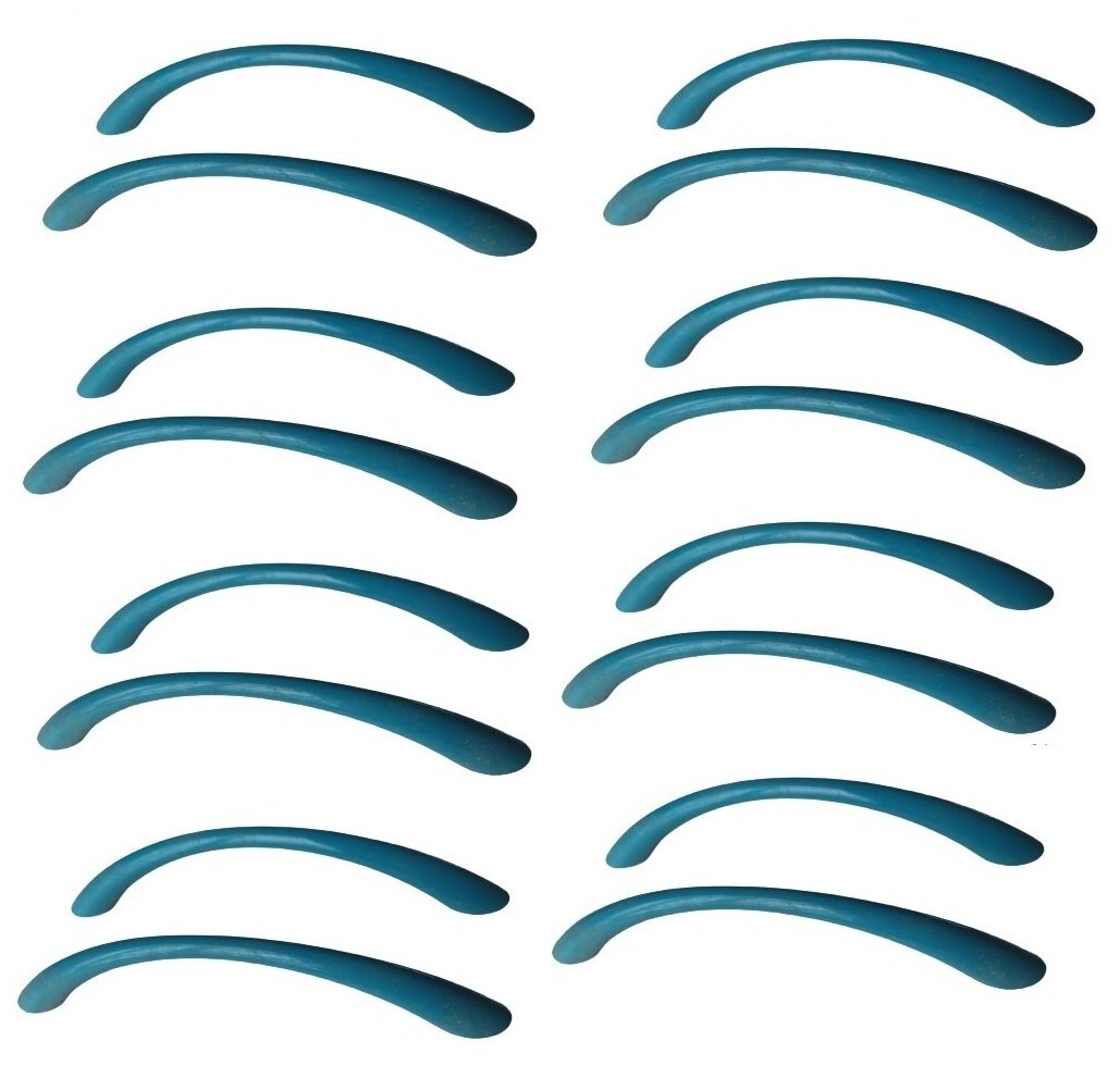 Ручка-скоба, 128 мм, бирюза, комплект 16 штук