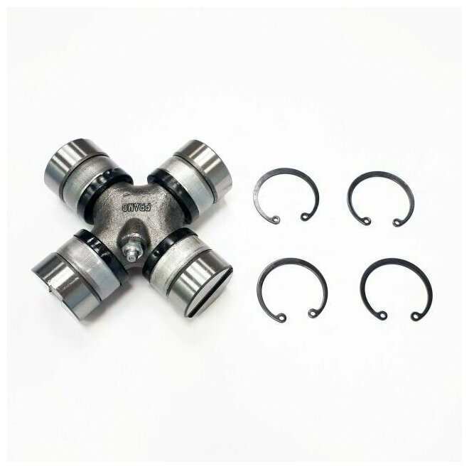 Крестовина кардана КамАЗ, ЗИЛ, Урал, КАЗ, БелАЗ-75211 (с масленкой 39х118 и стопорными кольцами), ЛАЗ, трамваи, автокраны, погрузчики, тракторы