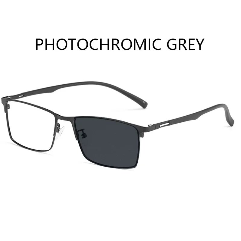 Очки для чтения RBENN мужские квадратные фотохромные +1,75 B Black Photo Grey, +150