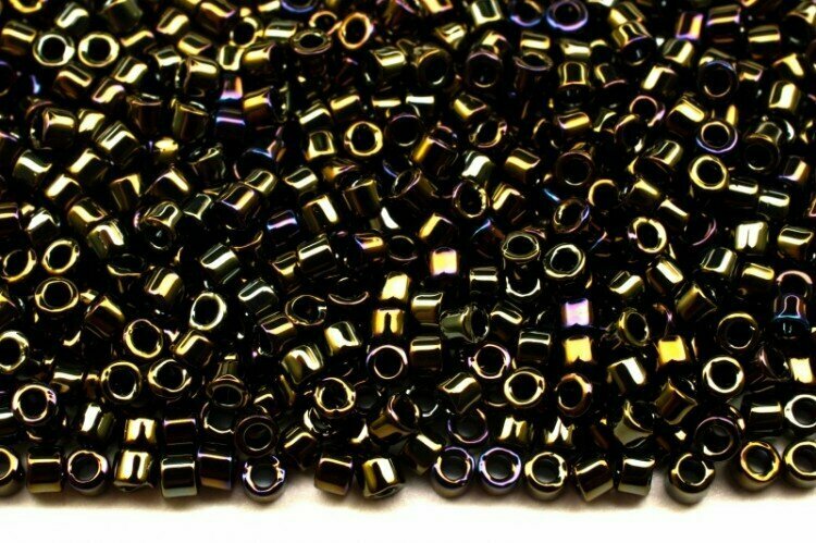 Бисер японский MIYUKI Delica цилиндр 11/0 DB-0007 коричневый ирис, металлизированный, 5 грамм